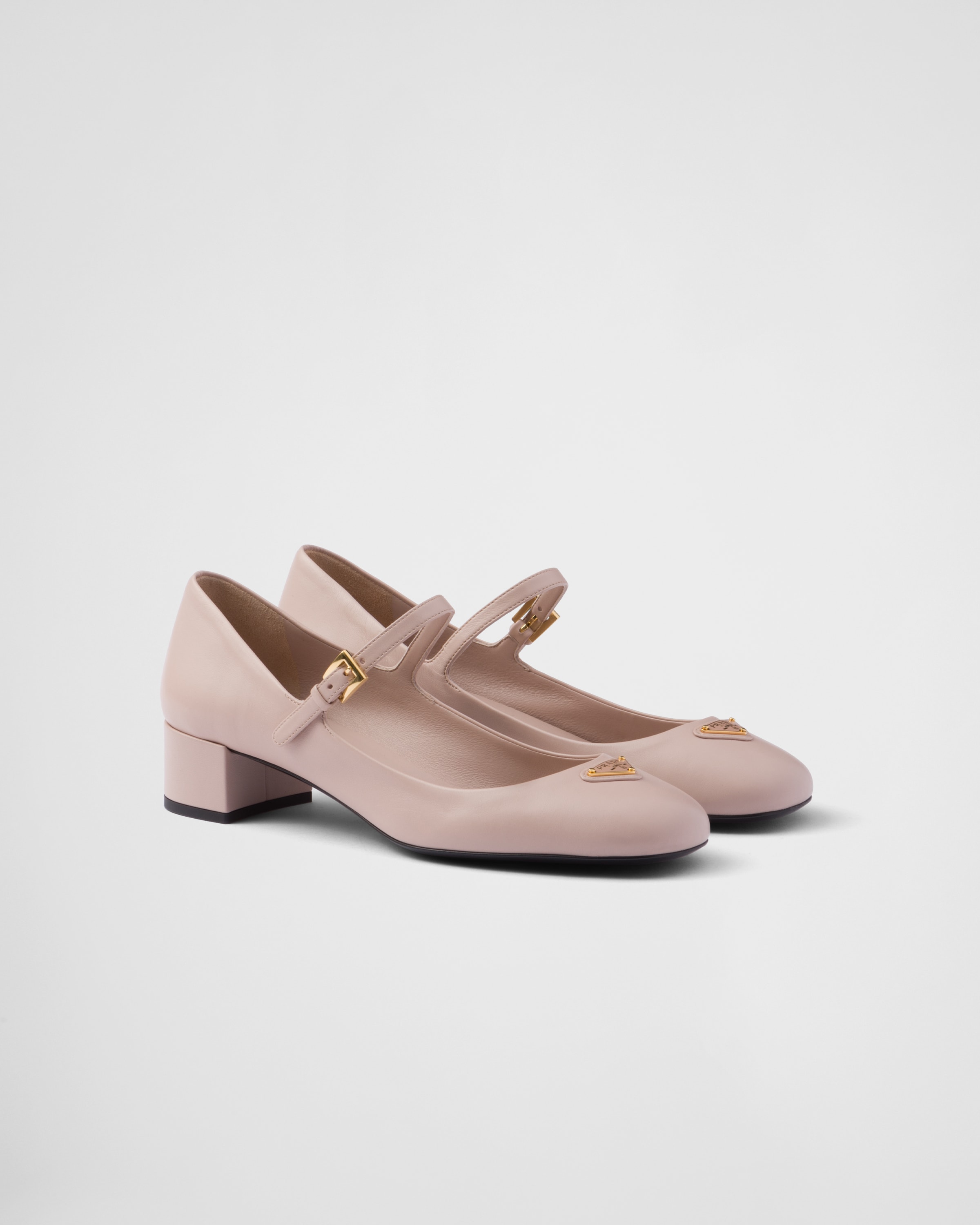 Prada Nappa Leather Mary Jane Pumps - Water Lily | Editorialist